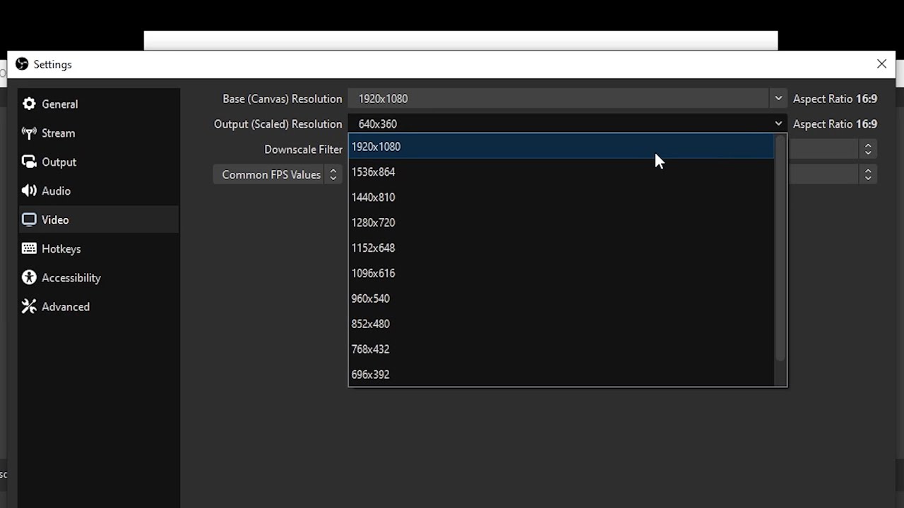 OBS Studio 16x9 1080p on Ultrawide Monitor | Base Resolution vs Output ...