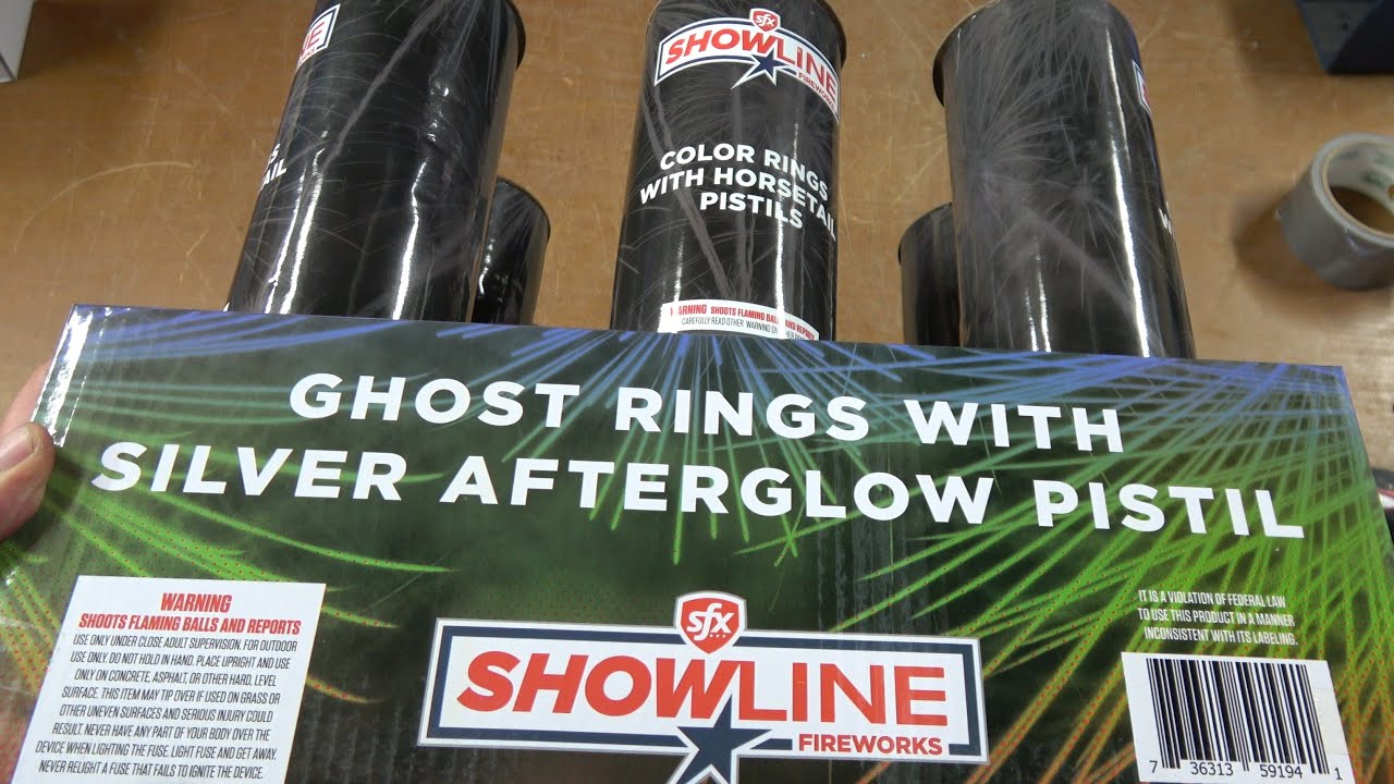 Ghost Rings with Silver Afterglow Pistils 9 shot NOAB cake by SFX - YouTube