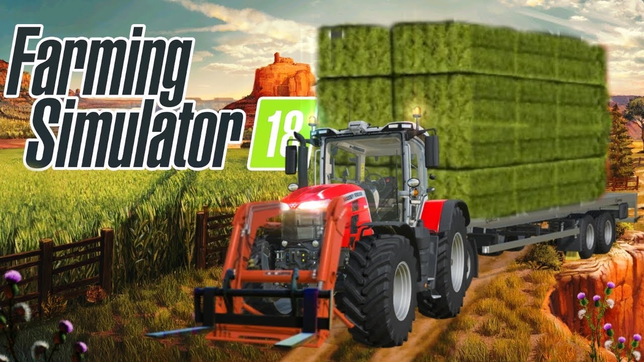 moving grass & making hay bale with massey ferguson in Farming simulator 18 game play || - YouTube
