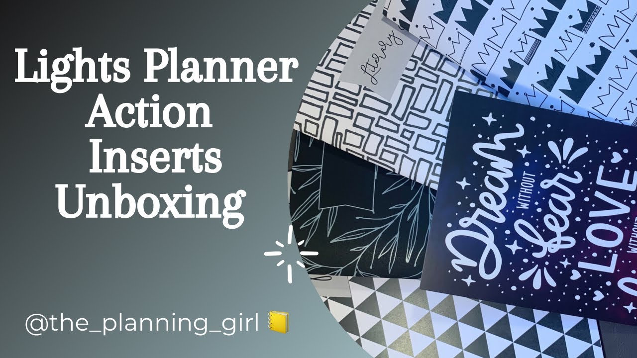 Planner Inserts Purchase from Lights Planner Action - YouTube