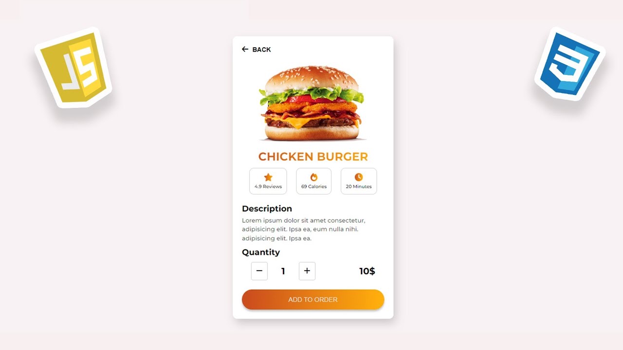 Create an Engaging eCommerce Burger Card | CSS & JS Techniques - YouTube