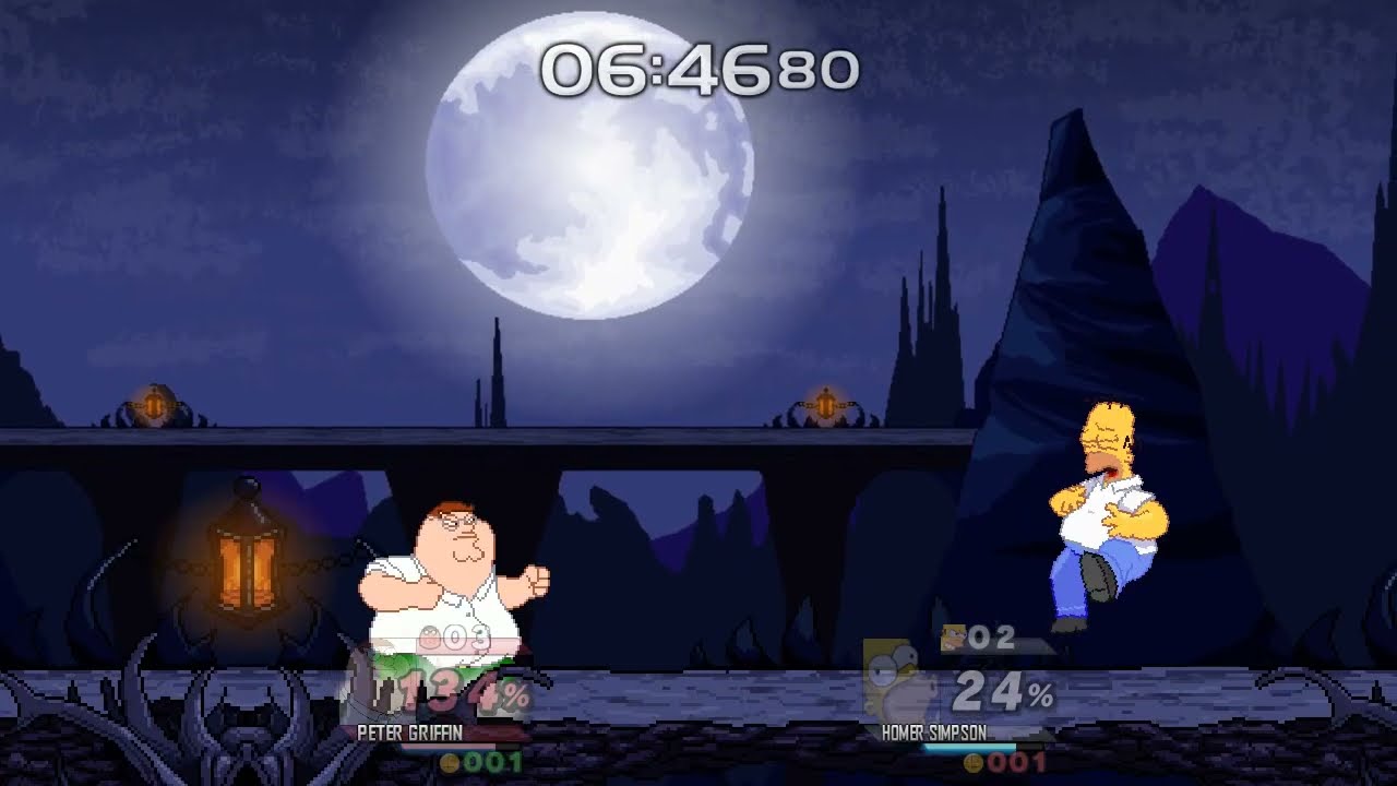 Peter Griffin VS Homer Simpson | Super Smash Bros. CMC+ Gameplay - YouTube