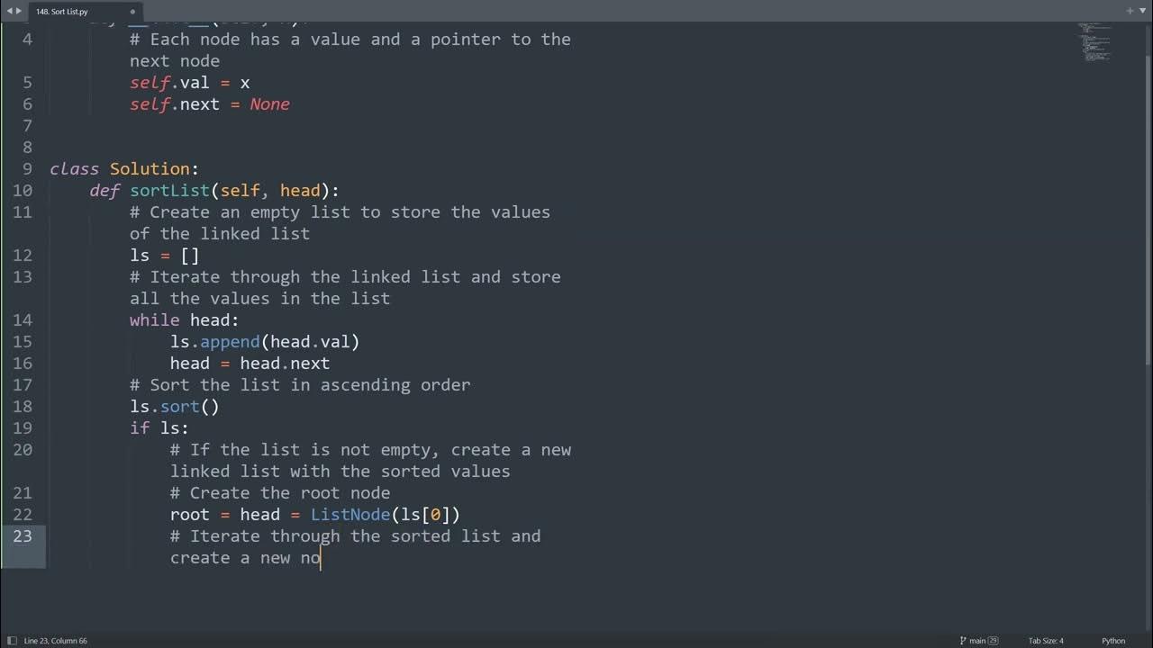 Leetcode 148 Sort List In Python Python Leetcode Python Coding 5585