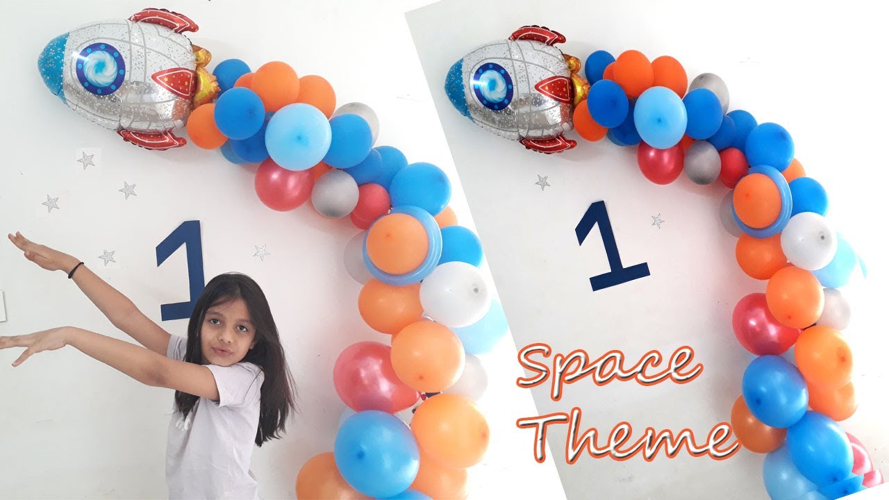 DIY- Space Theme Birthday Party Decoration - YouTube
