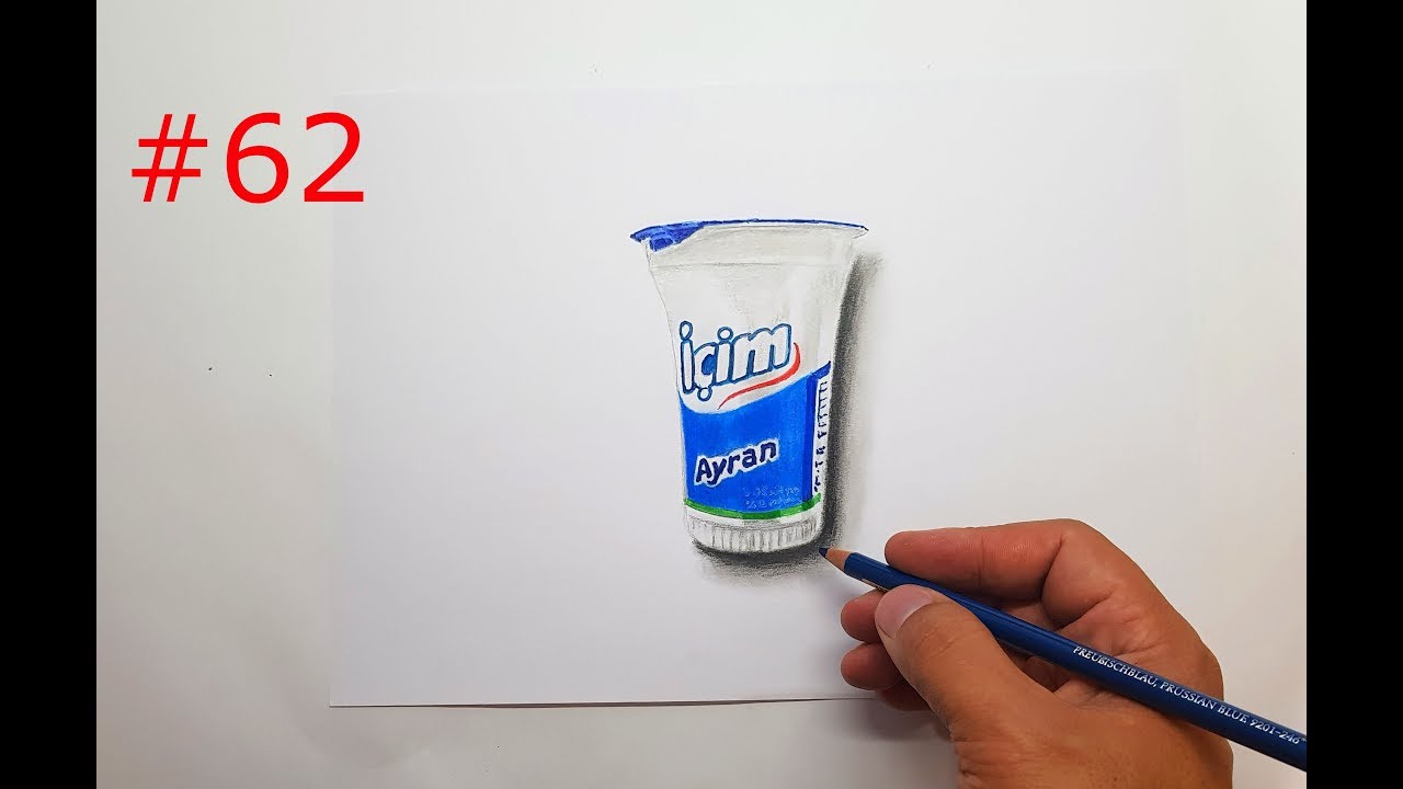 3D ÇİZİM / İÇİM AYRAN ÇİZİMİ (3D İÇİM BUTTERMİLK DRAWİNG) #62 - YouTube