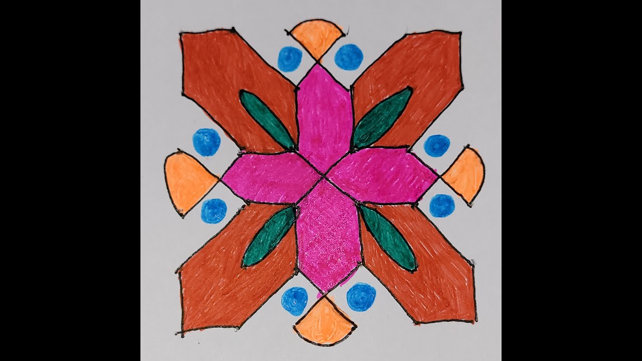 6 x 6 dot rangoli idea 2 - YouTube
