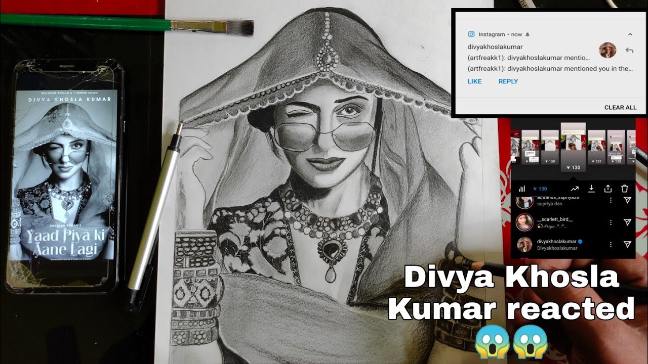 Divya khosla kumar Drawing | pencil sketch of divya Khosla with Teri ...