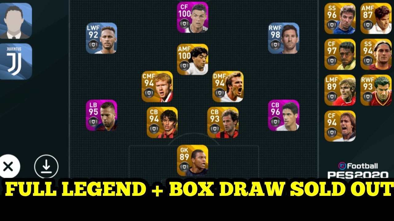 FULL LEGENDS + BOX DRAW SOLD OUT TANPA CHEAT !!! Pes 2020 Mobile - YouTube