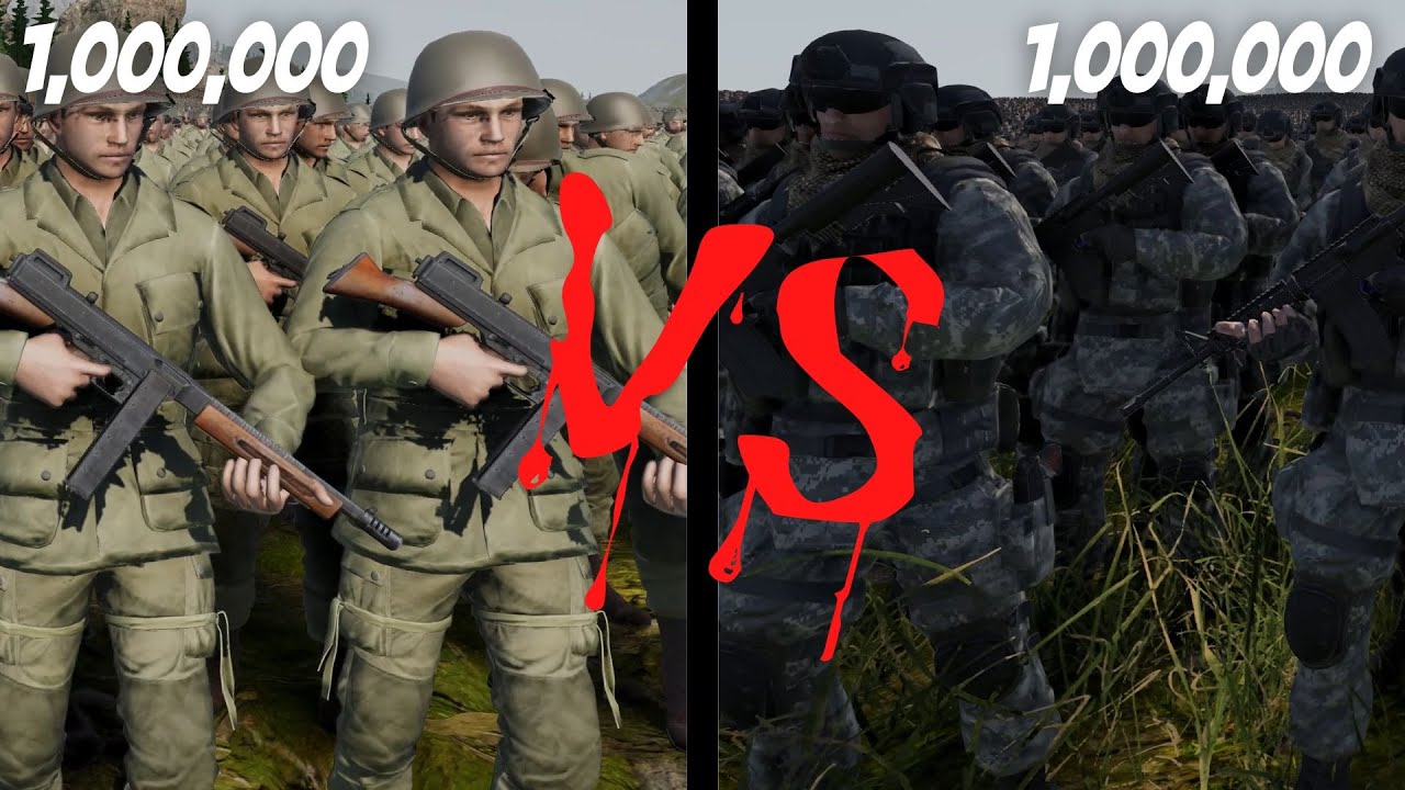 1 MILLION WW2 SOLDIERS VS 1 MILLION MODERN SOLDIERS | BATTLE SIMULATOR ...