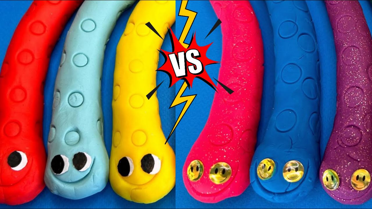 Satisfying Video | Plasticine Rainbow Snakes | ASMR #25| #asmr # ...