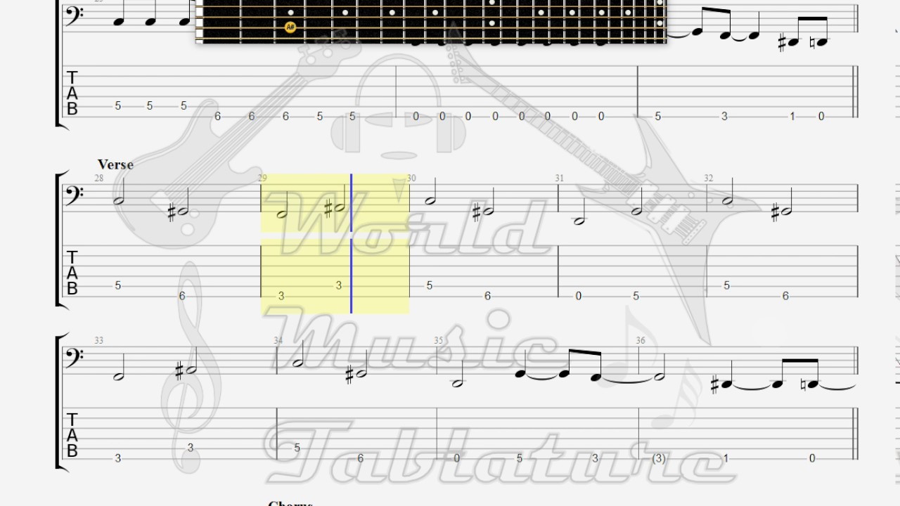 Drain STH Right Through You BASS GUITAR TAB - YouTube