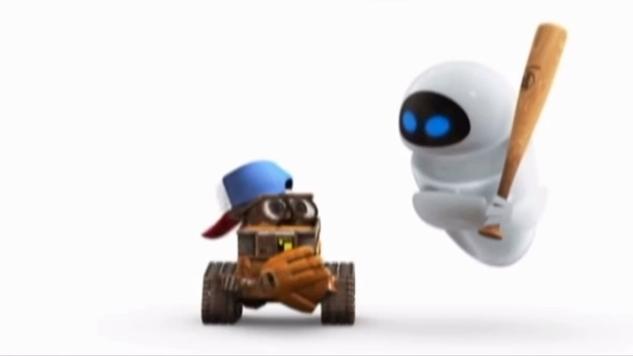 Wall-E Playing Baseball with Eve Slow Motion 2x - YouTube