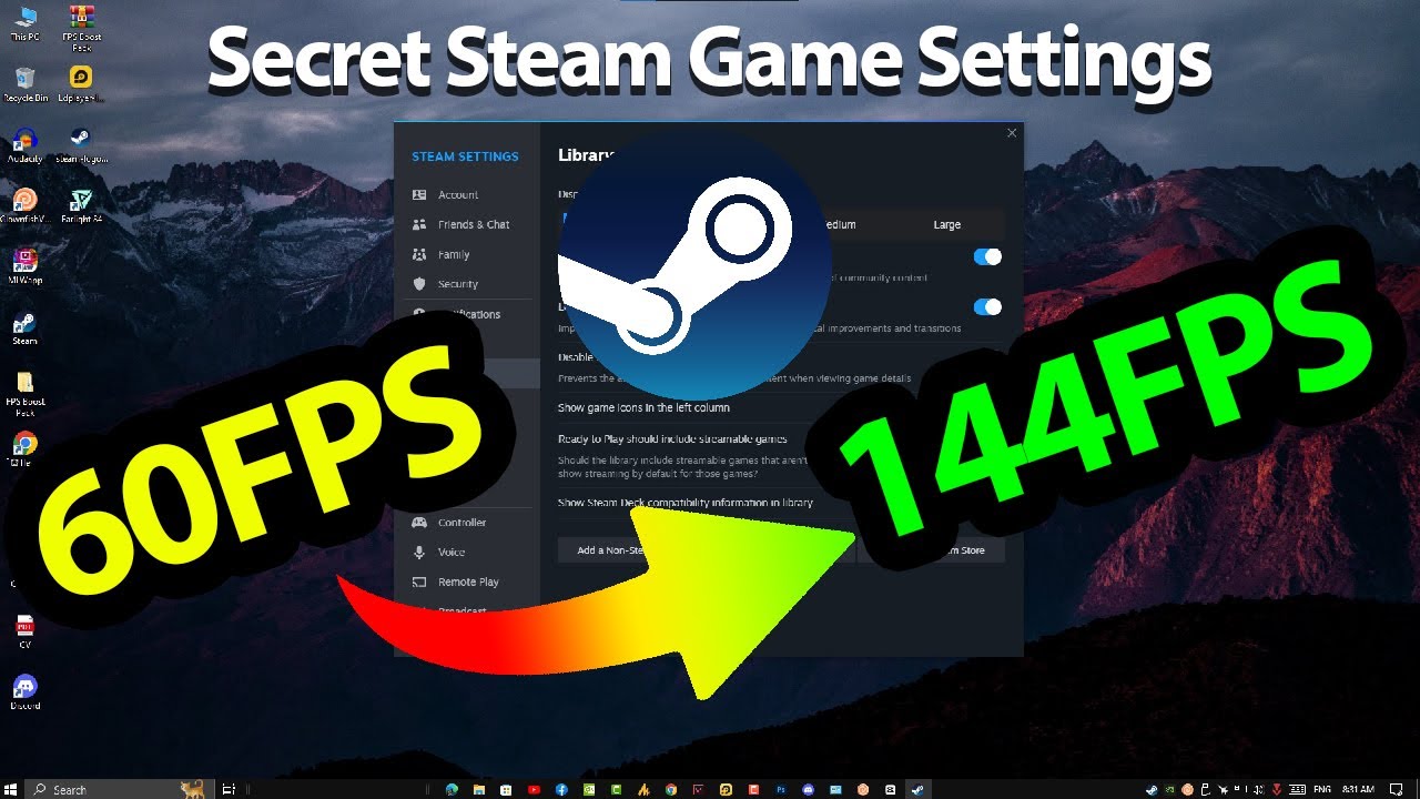 Steam FPS Boost And Reduce INPUT LAG - Low End PC in 2023* - YouTube