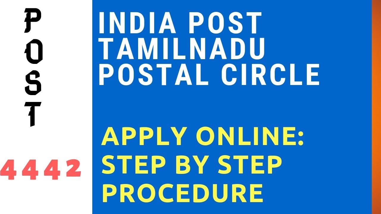 India Post - Tamilnadu Postal Circle - 4442 Posts - How to Apply - YouTube
