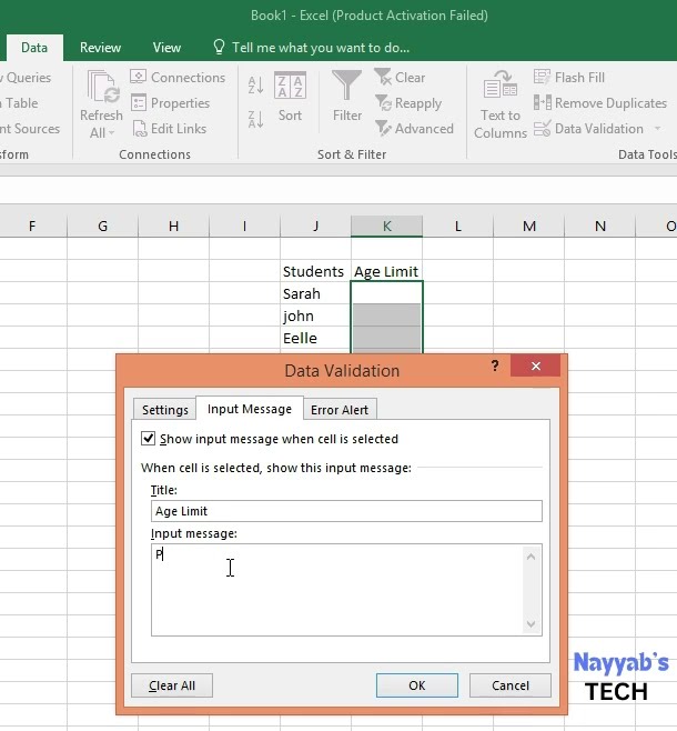 How To Set Age Data Validation In Excel Data Validation In Excel