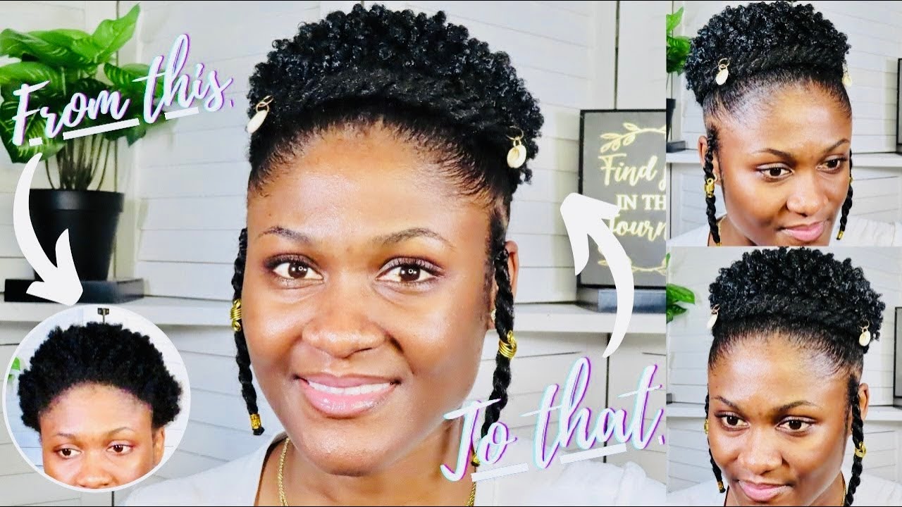 4C Natural Hair Definition | Single Strand Twist High Puf | Quick ...