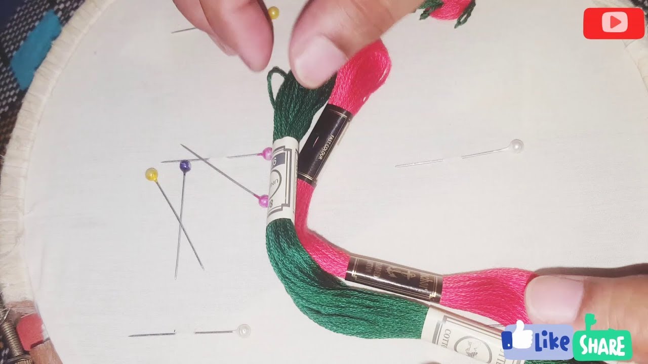 Hand Embroidery, Amazing needle trick make beautiful flower, all over ...