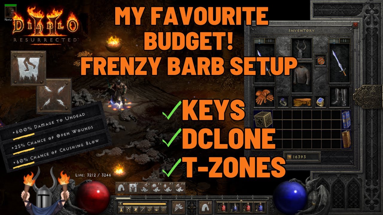 Diablo 2 Barbarian Guide: BUDGET FRENZY | KEY FARMING | DCLONE WITH ...