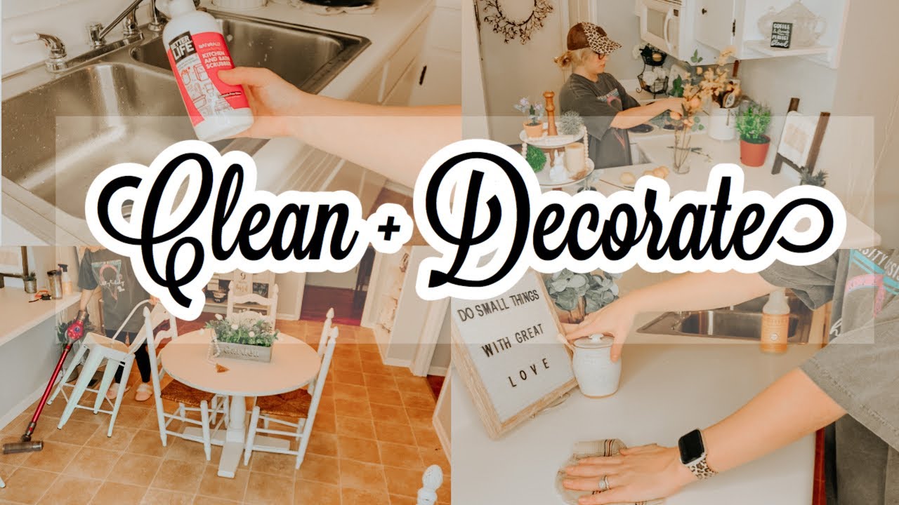 CLEAN + DECORATE WITH ME | CLEANING MOTIVATION | SPRING FARMHOUSE DECOR ...