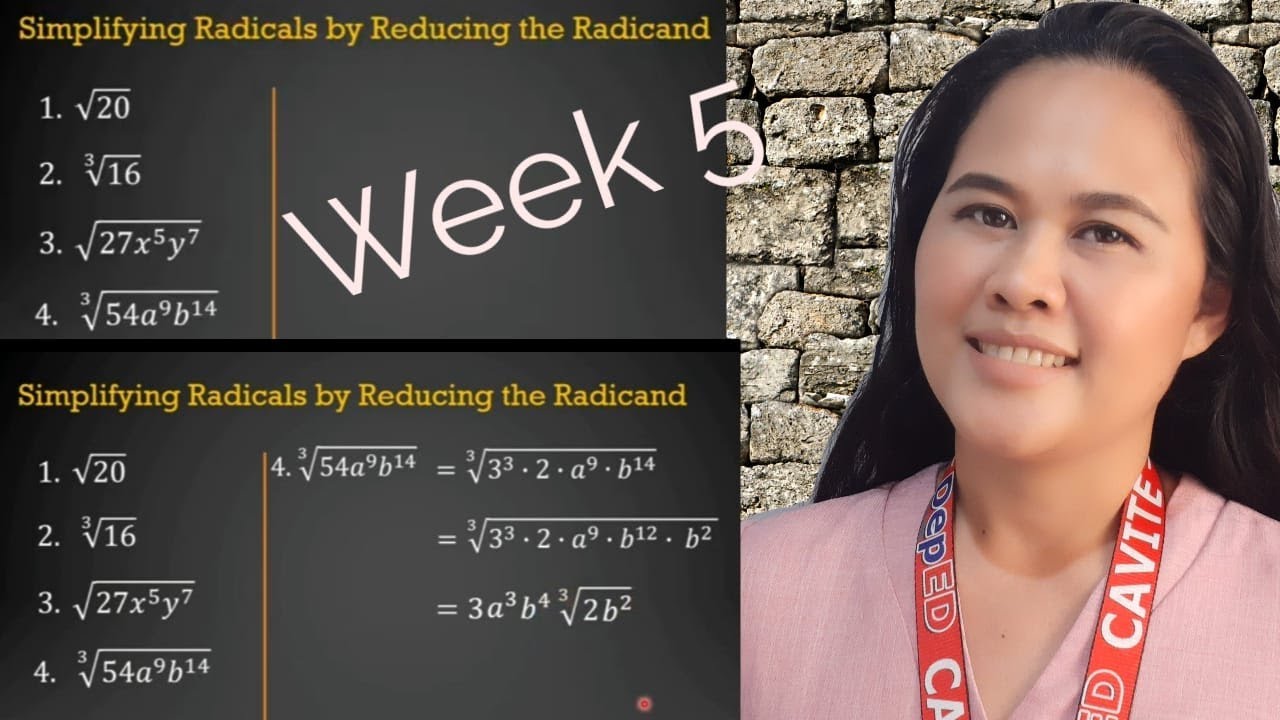 Part 1 - Simplifying Radical Expression (Reducing the Radicand & Index ...