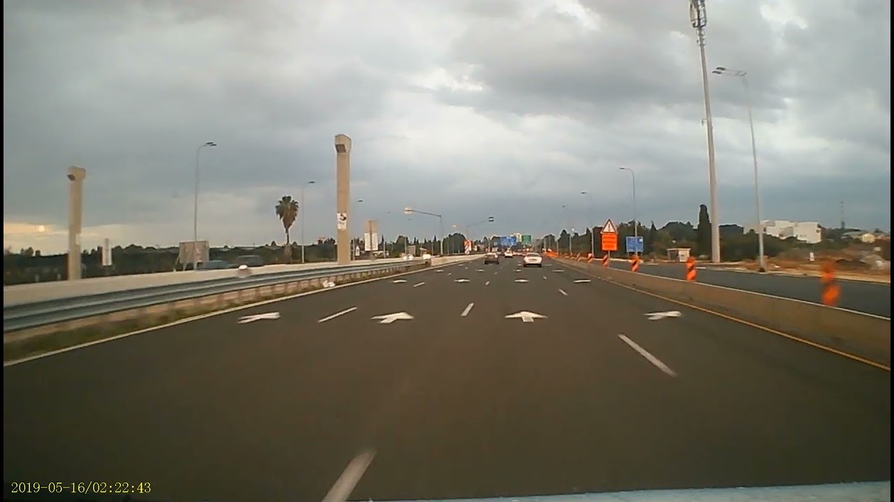 Israel bridge the Glilot crossroads turn from Highway 2 Haifa-Tel Aviv ...