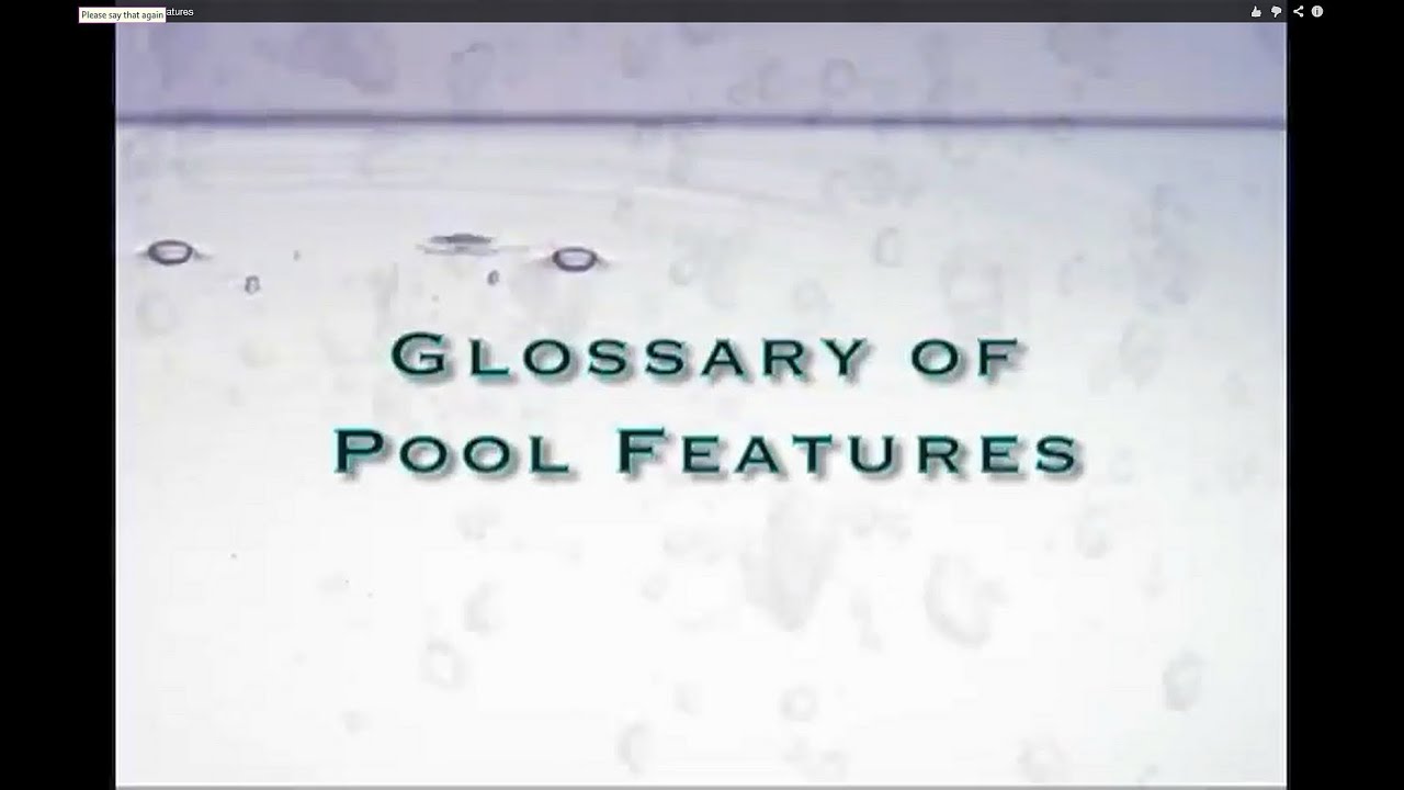Glossary of Pool Features - YouTube
