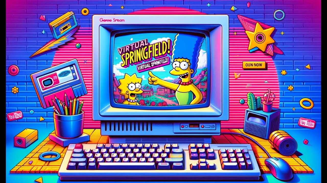 The Simpsons Virtual Springfield game on a Windows 98 Throwback! - YouTube