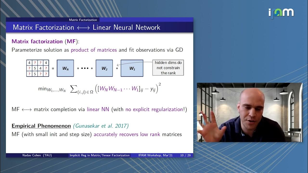 Nadav Cohen: "Implicit Regularization in Deep Learning: Lessons Learned from Matrix & Tensor Fac ...