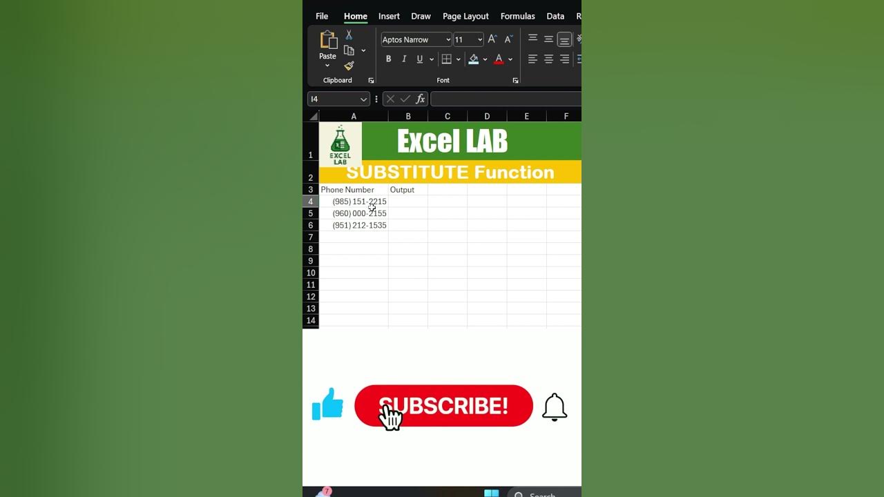 How To Sort Phone Numbers In Excel Using Substitute Function Excel Tips And Tricks Excelshorts