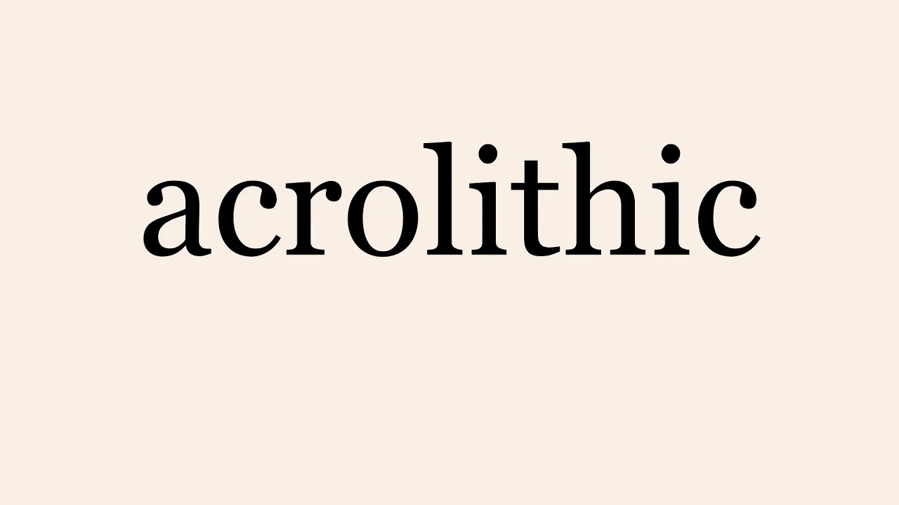 acrolithic - YouTube