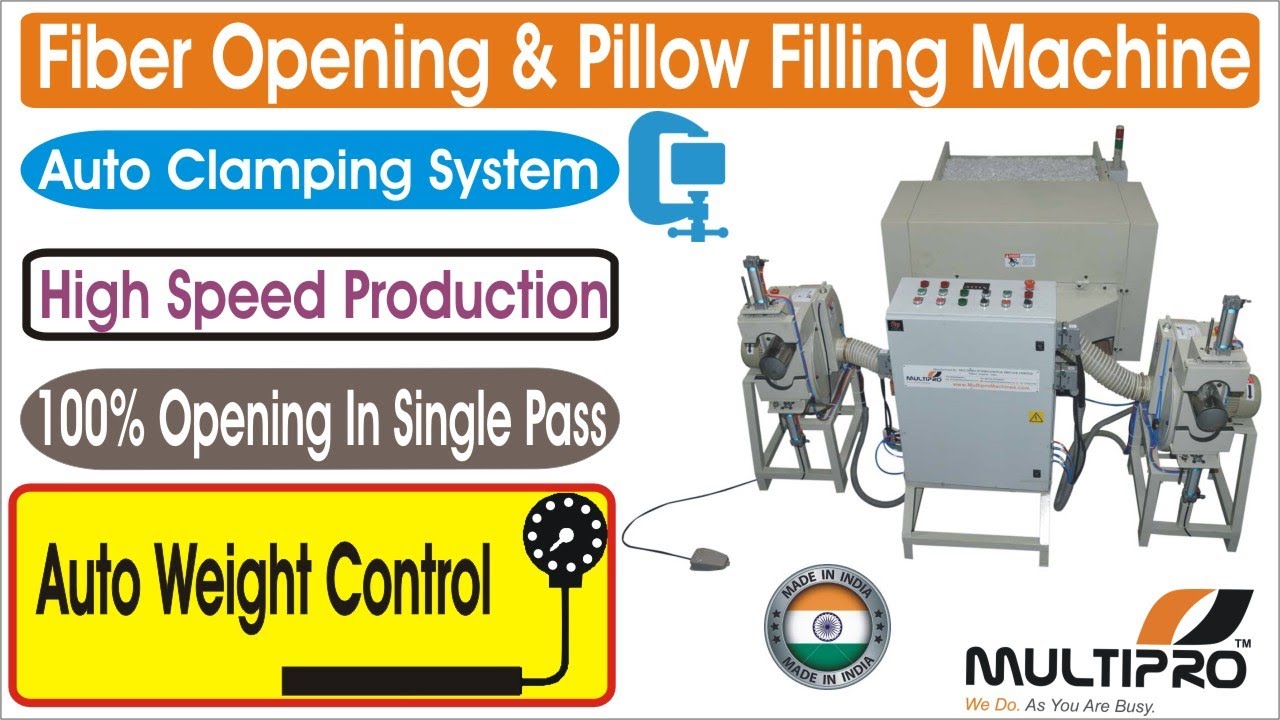 Multipro Automatic Weight Control Fiber Opening Pillow Filling Machine ...