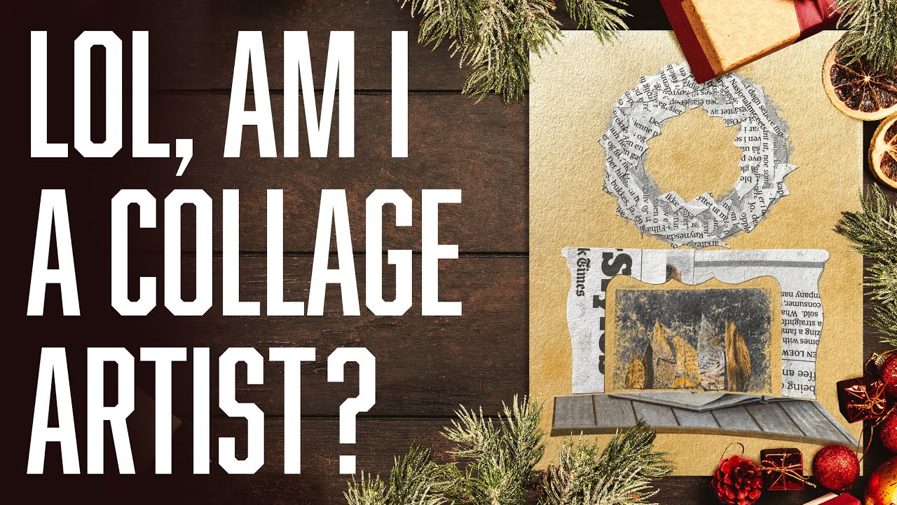 Mixed Media Collage Holiday Cards 🎄🎨 Make Art with Me! - YouTube