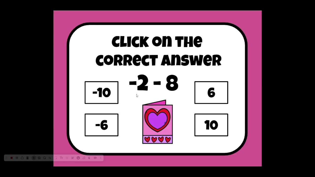 Integer Slide Game - Valentine's Day Version - YouTube
