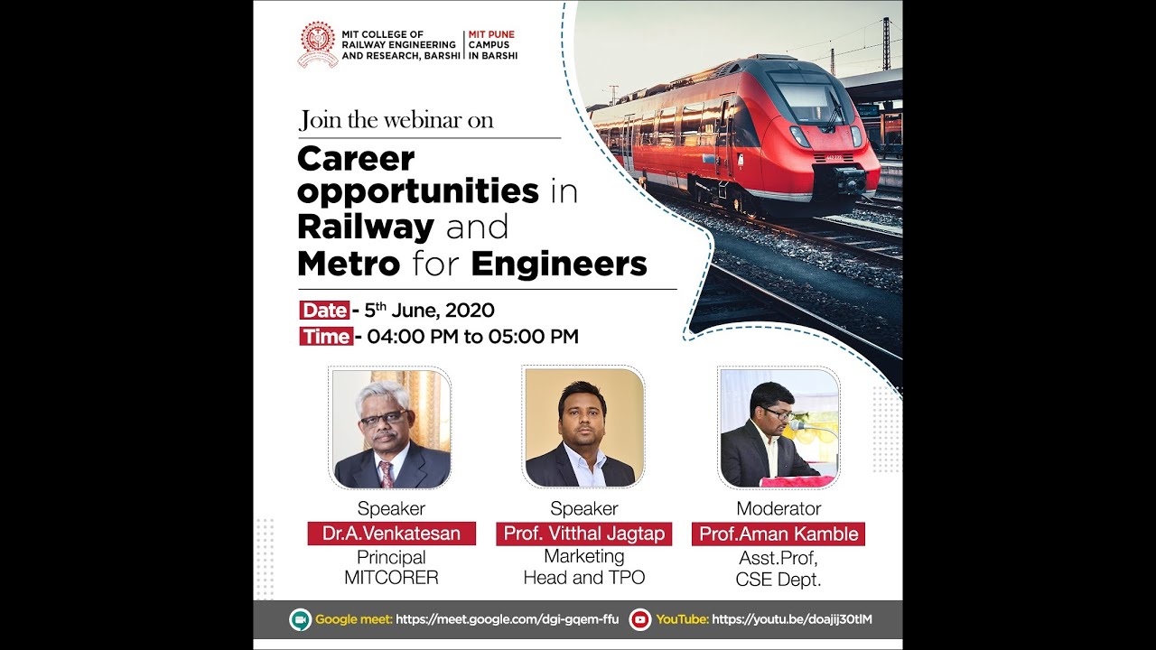 Webinar - Career Opportunities in Railway & Metro for Engineers - YouTube