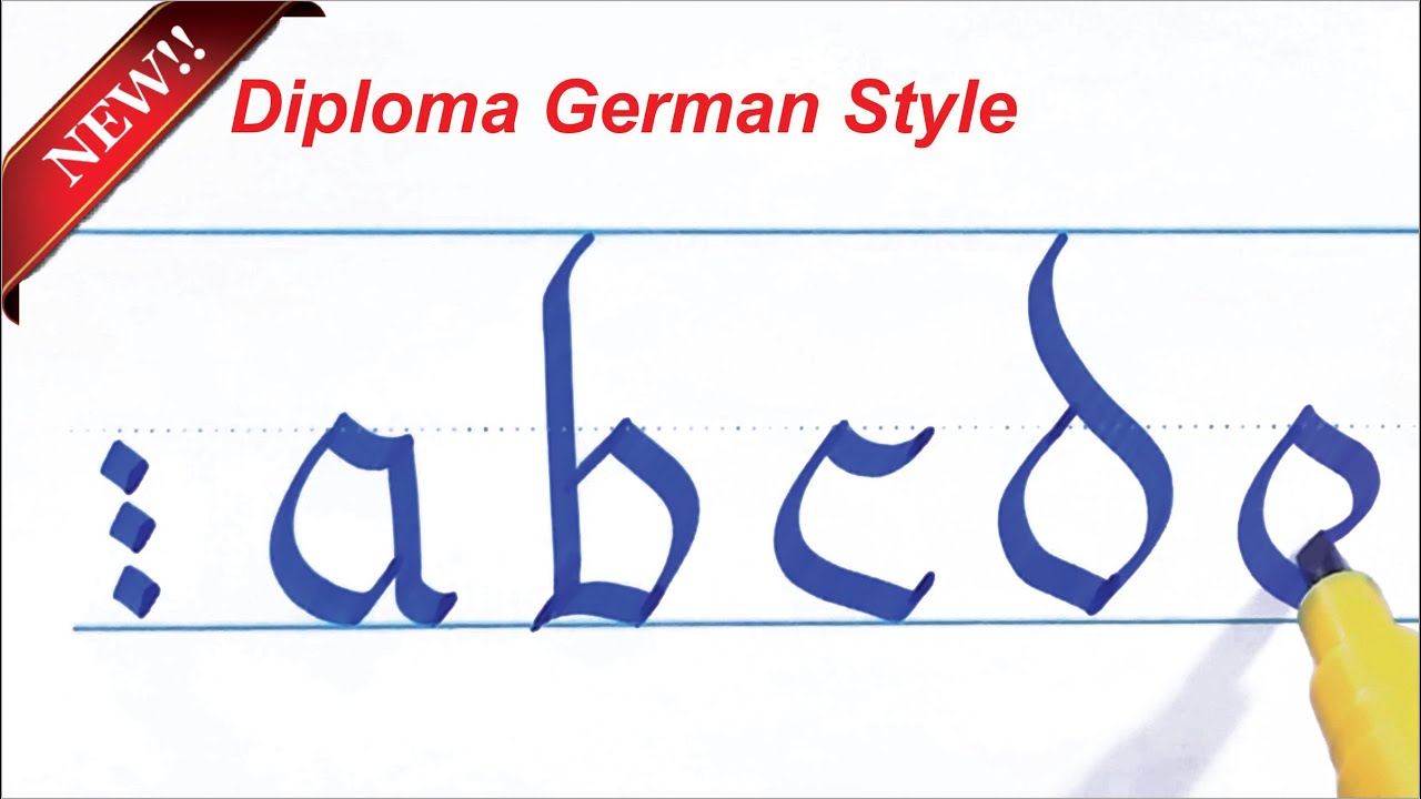 English Alphabet letters (small) in English Calligraphy "Diploma German ...