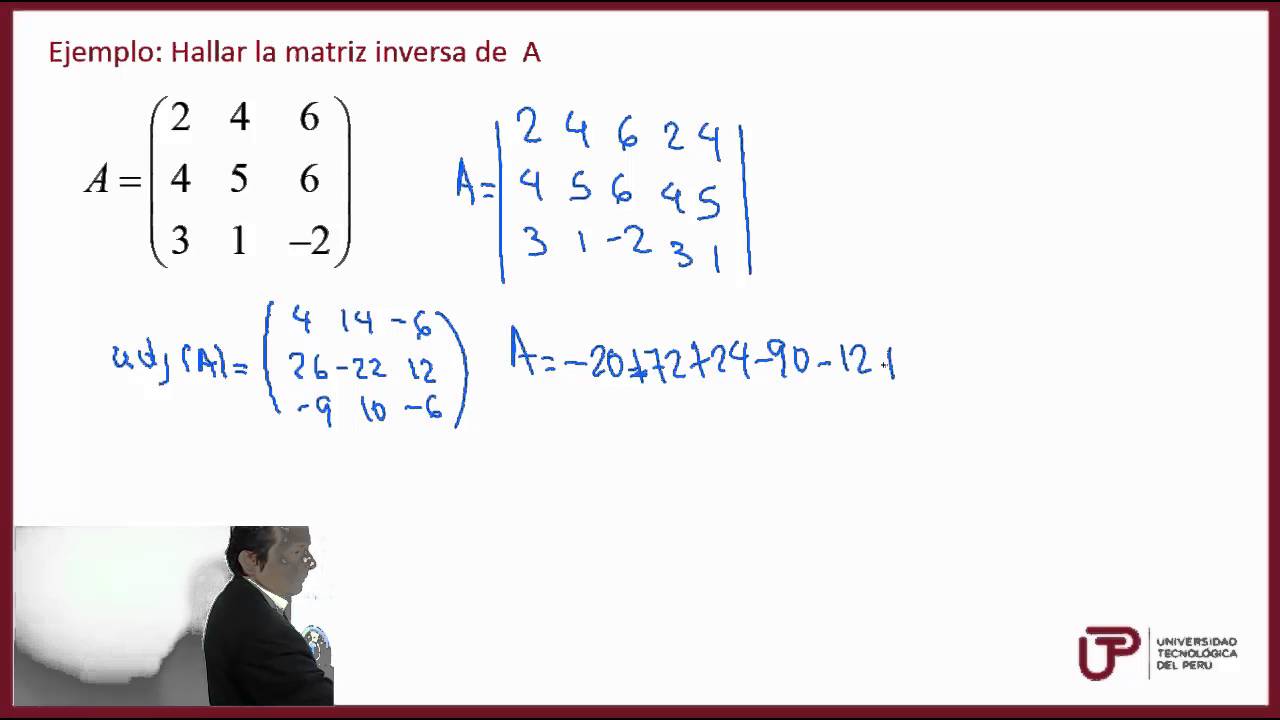 Inversa de una matriz por fórmula - YouTube