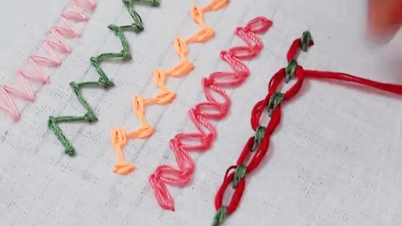 10 Borders for Fancy embroidery stitches - YouTube