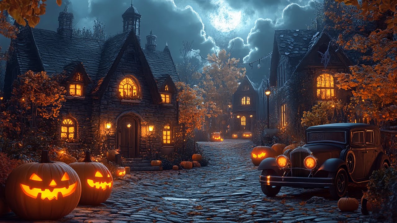 Best Halloween Music 🎃Spooky Autumn Village Halloween Ambience 🎃 ...