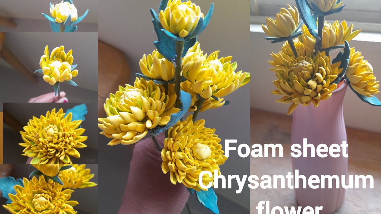 How to make Chrysanthemum/sevanthige flower using foam sheet complete ...