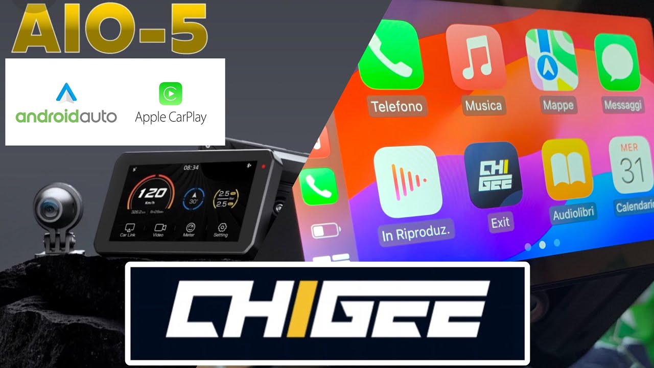 @CHIGEEGO Chigee AIO-5 LITE! Monitor Apple car play & android auto e ...