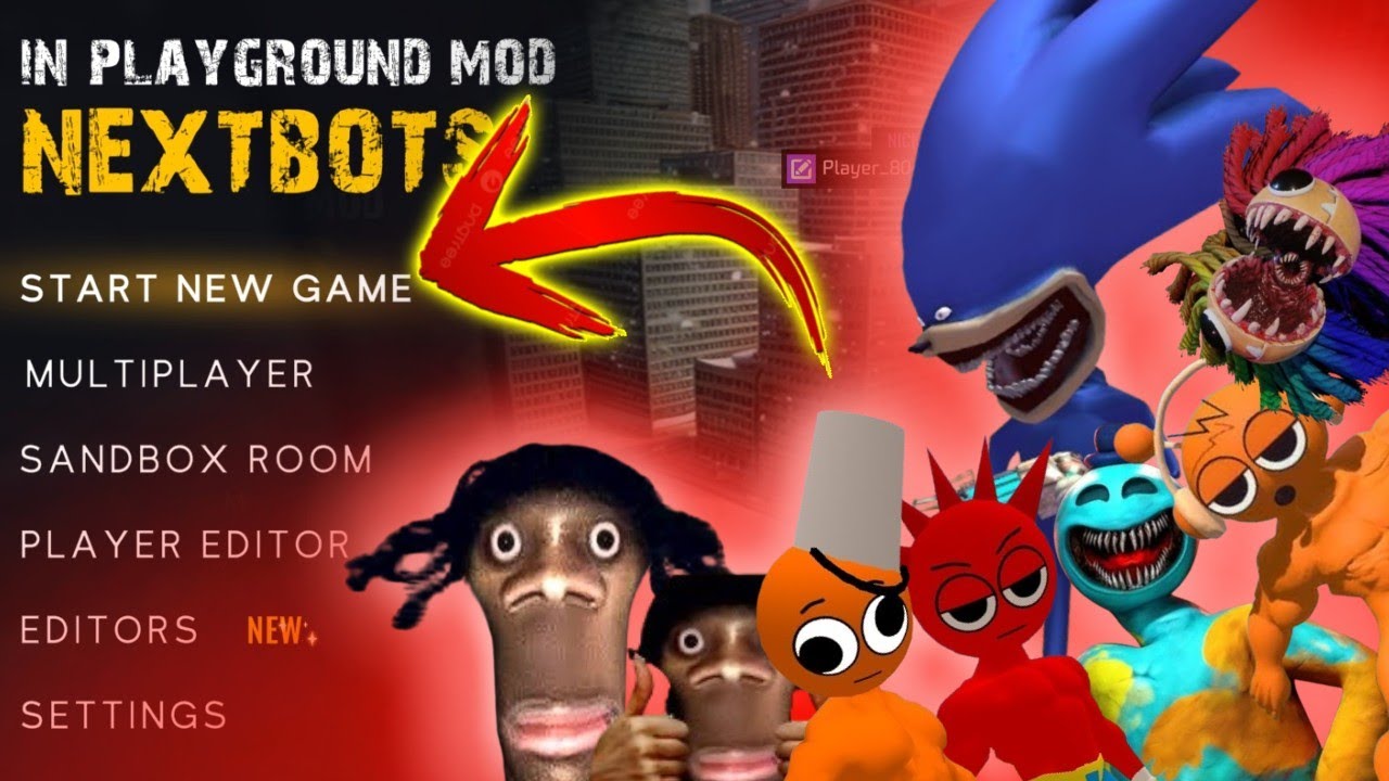 NEW UPDATE IN NEXTBOTS IN PLAYGROUND MOD CJ IN APK GMOD! GAME PLAY WITH ...