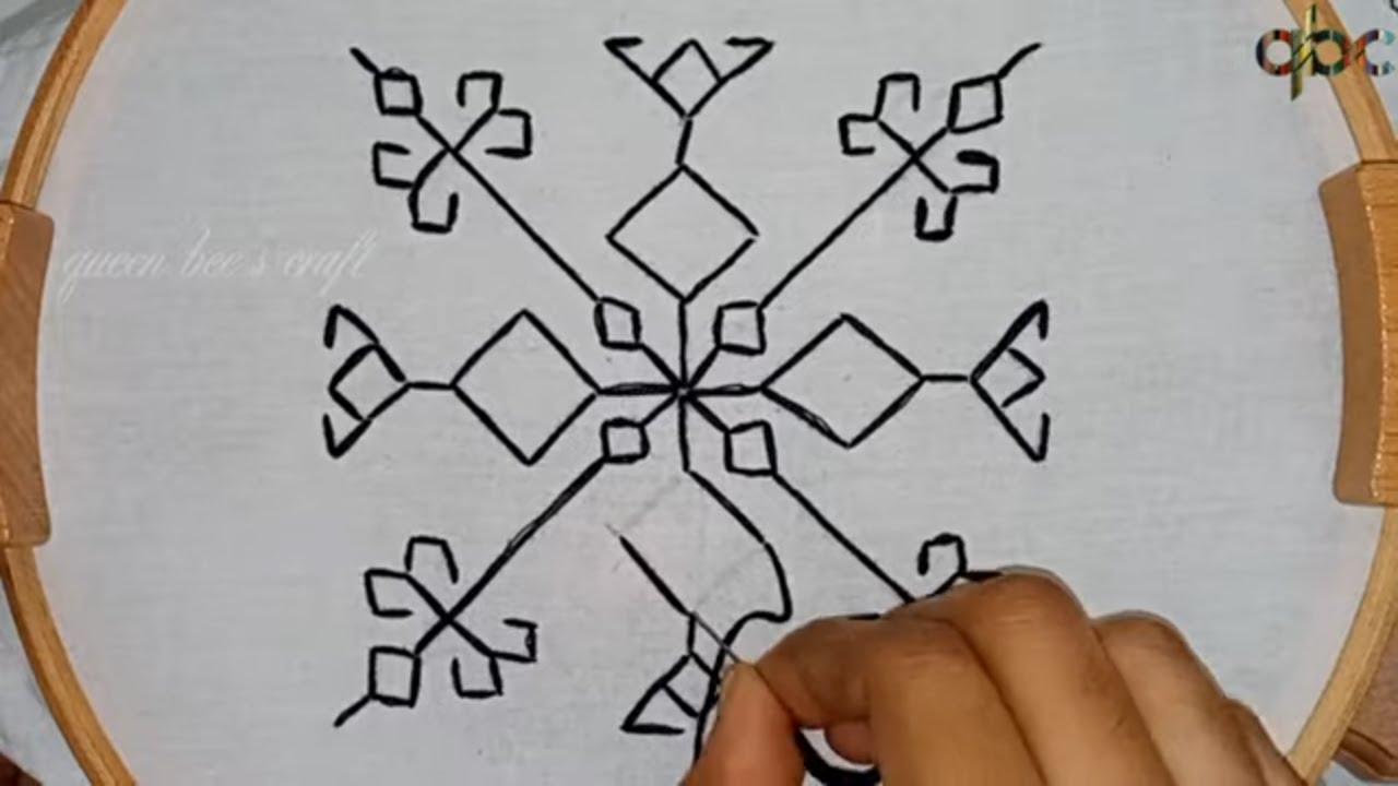 Kasuti Embroidery Design | Karnataka Traditional Design | Easy Hand ...