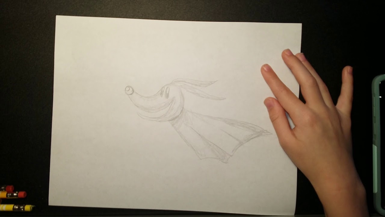 How to draw zero the ghost dog.👻 - YouTube