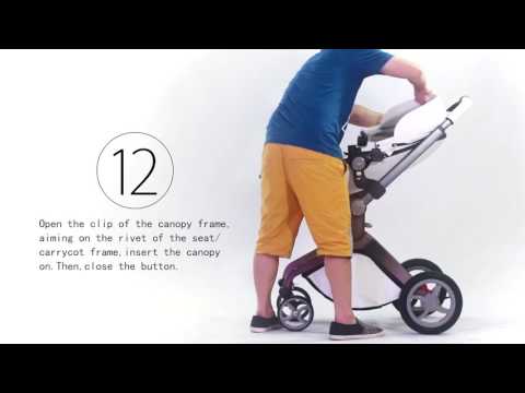 New version Hot Mom stroller, steps of installing&folding