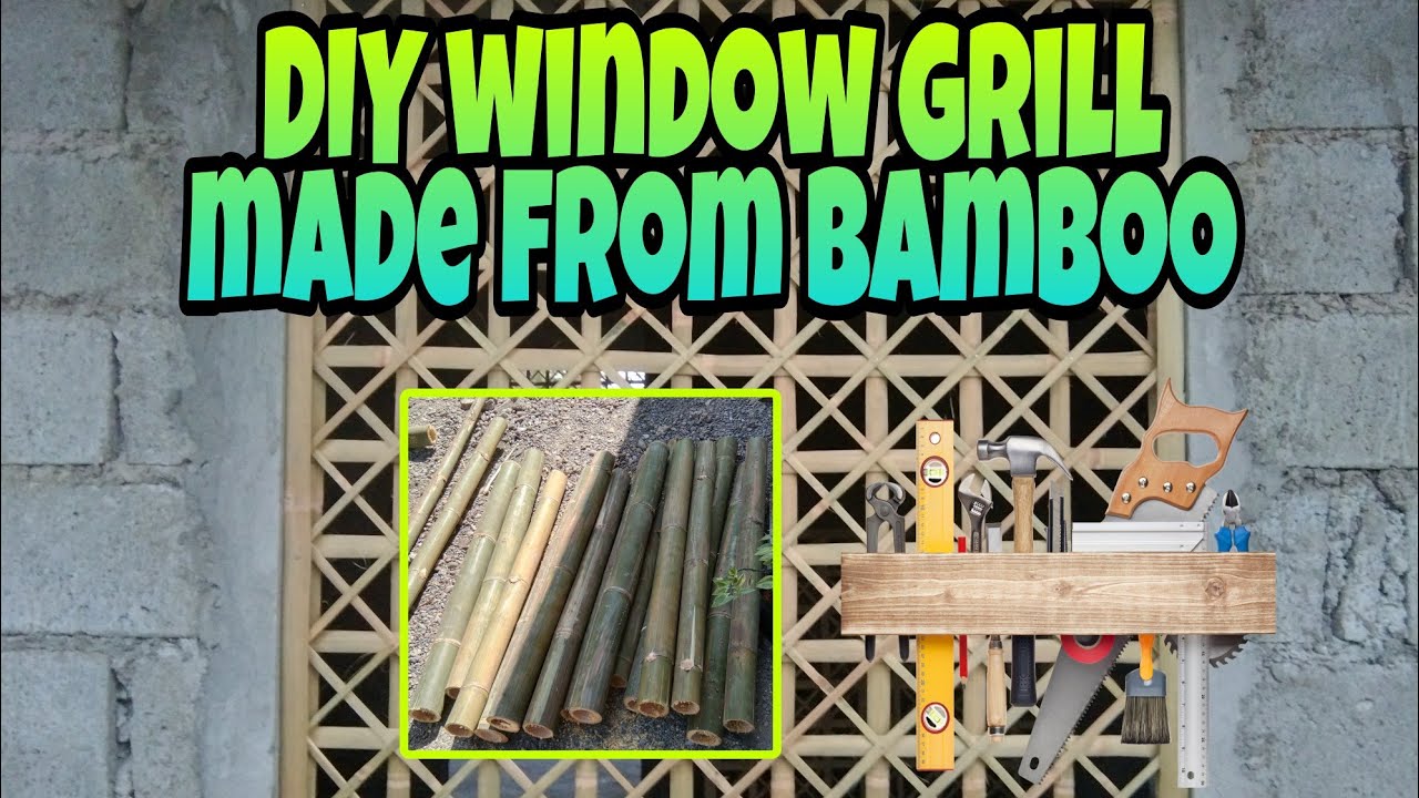 DIY window grills gawa sa kawayan|low budget - YouTube