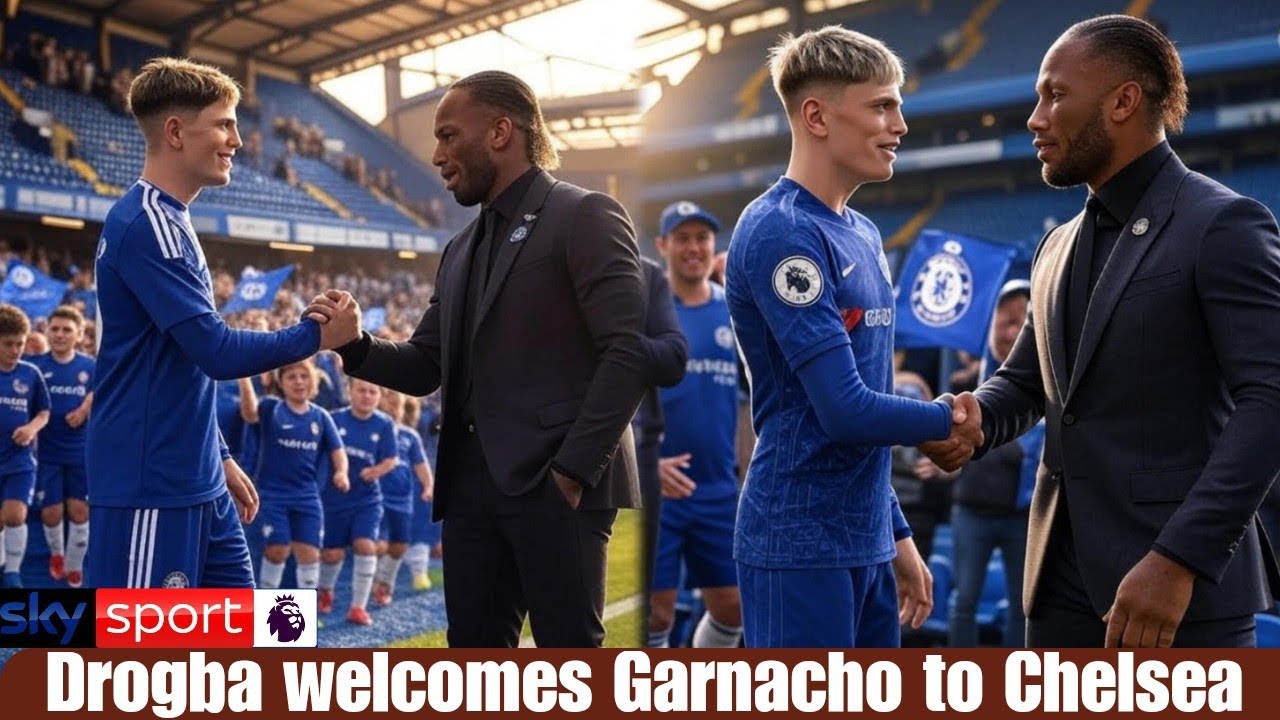 DROGBA WELCOMES GARNACHO TO CHELSEA TRAINING IN ICONIC FIRST DAY MOMENT ...