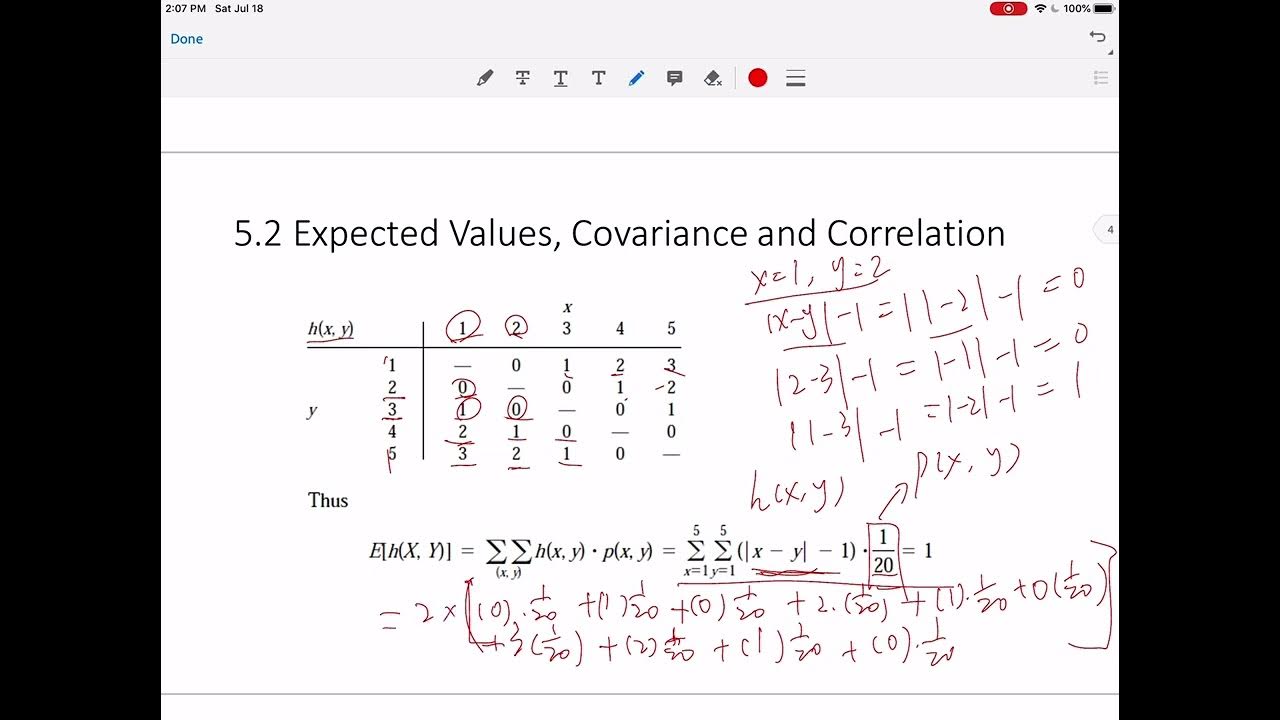 28|An Example of Expected Values of Two Jointly Distributed Variables - YouTube
