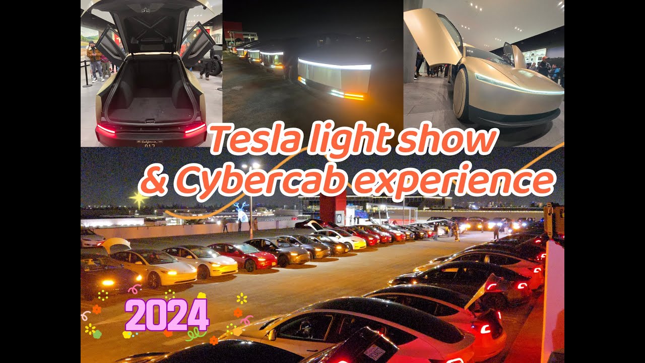 2024 Tesla Holiday Light Show & Cybercab Experience event at Santana ...