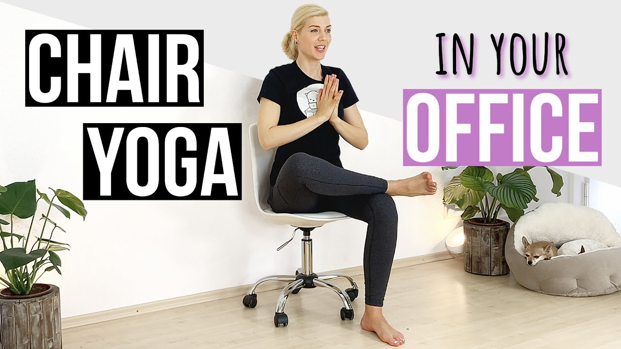8 MIN Office Chair Yoga | Quick Desk Stretch for Neck, Shoulders ...