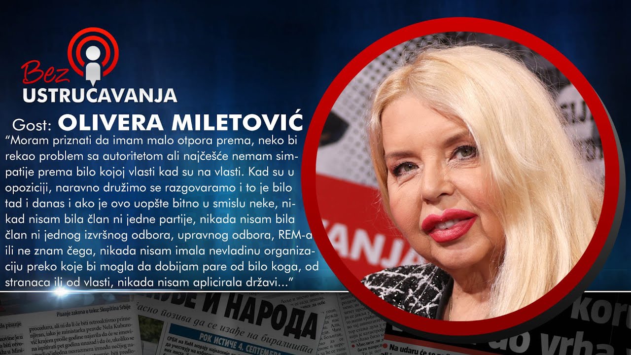 BEZ USTRUČAVANJA-Olivera Miletović:Kosovo će biti ili deo Srbije ili ...